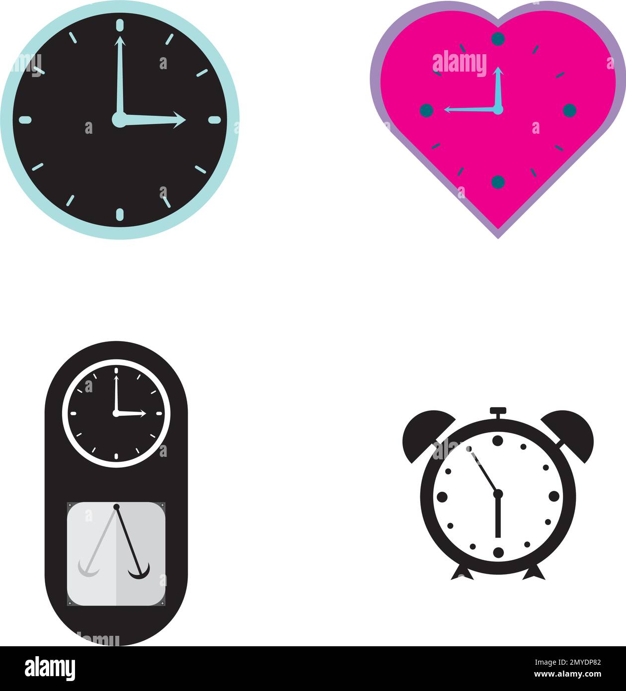 Clock icon design logo vector illustration and alarm Stock Vector Image ...