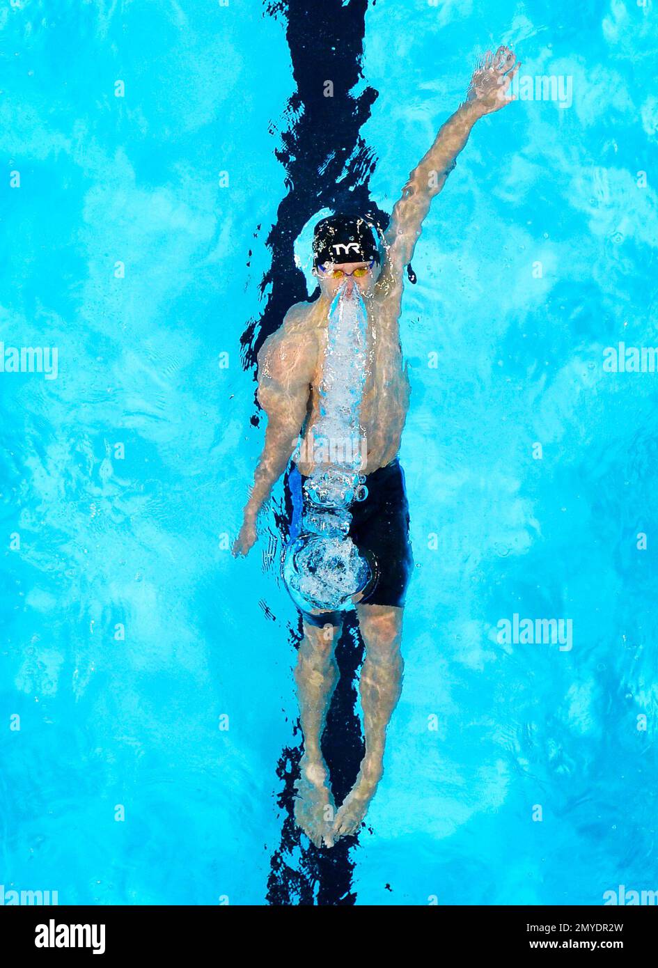 David Plummer swims during a men's 100-meter backstroke semifinal at ...