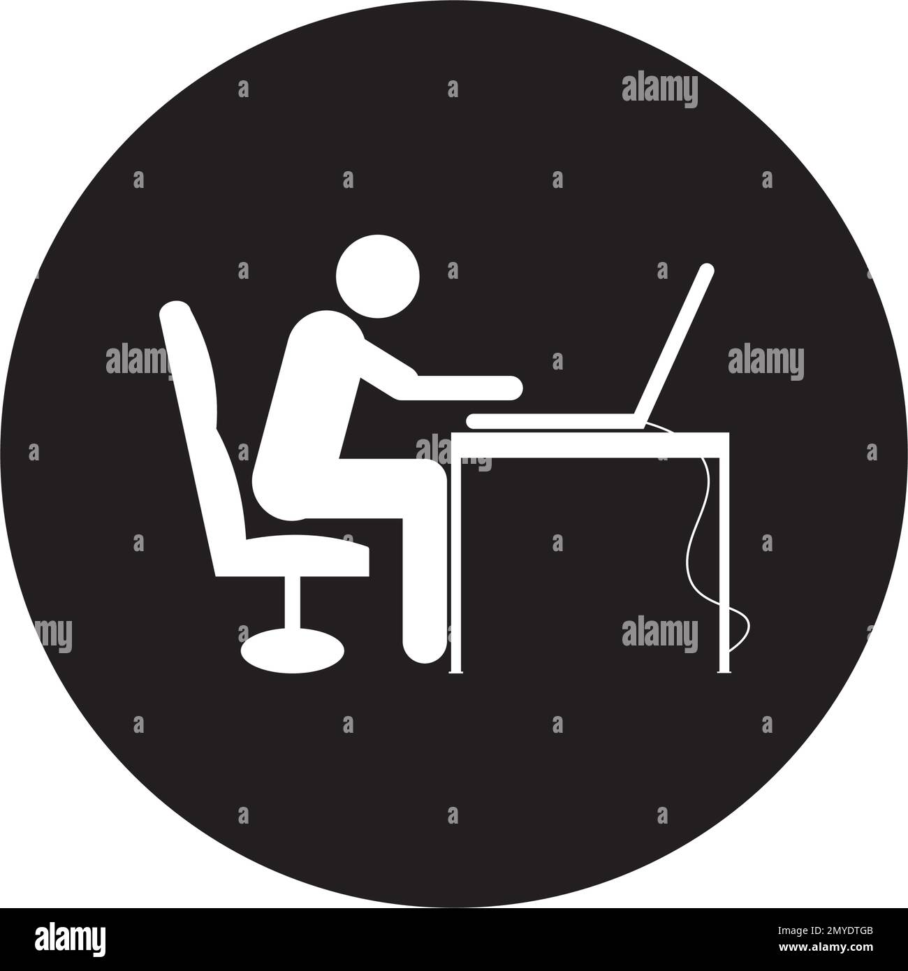 work from home logo template design illustration Stock Vector Image ...