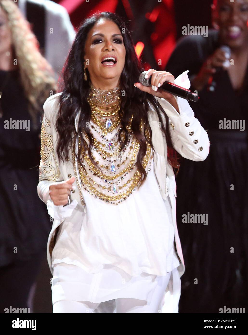 Sheila E. performs a tribute to Prince at the BET Awards at the ...