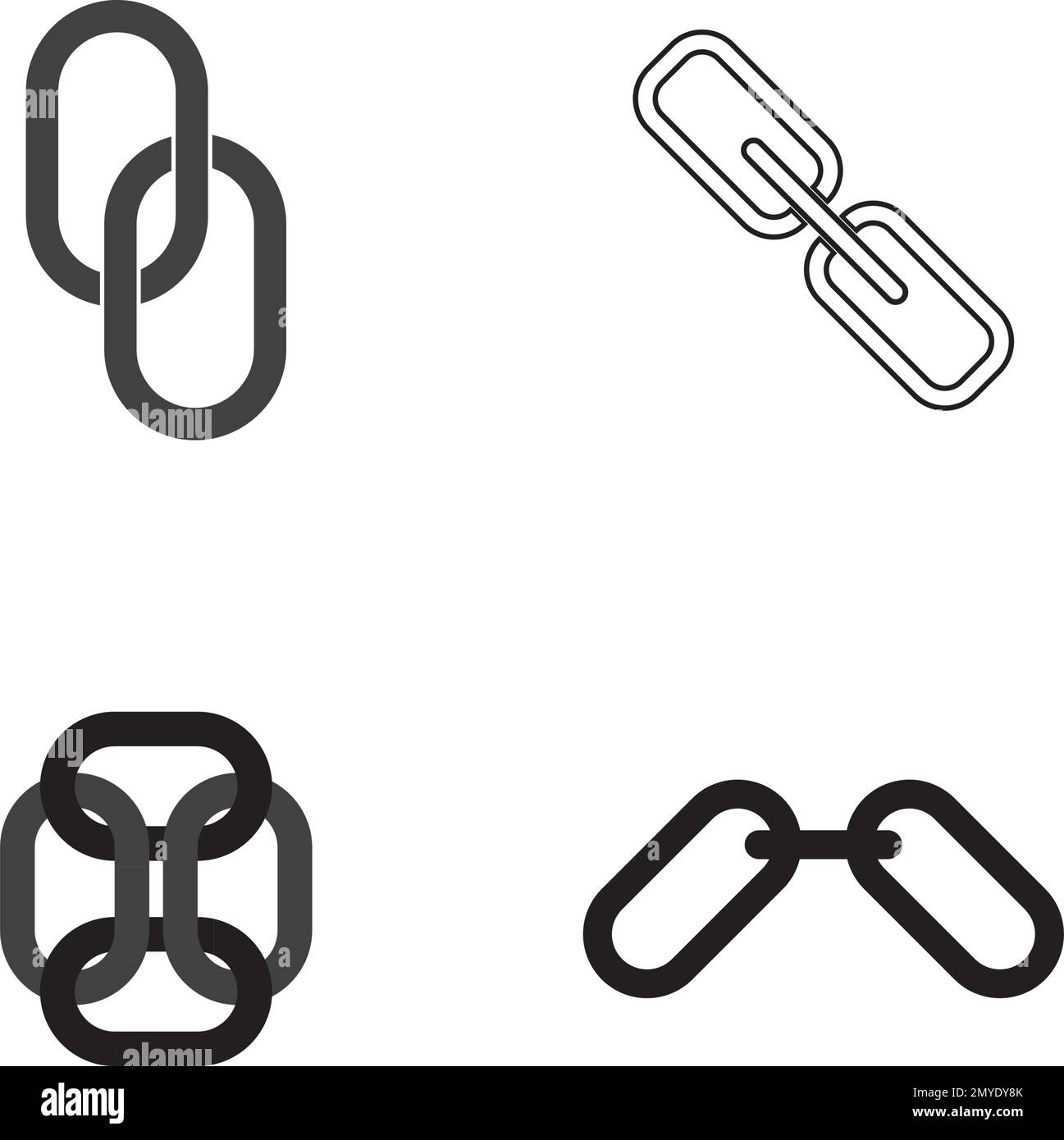 Chain Icon in trendy flat style isolated on grey background. Connection ...