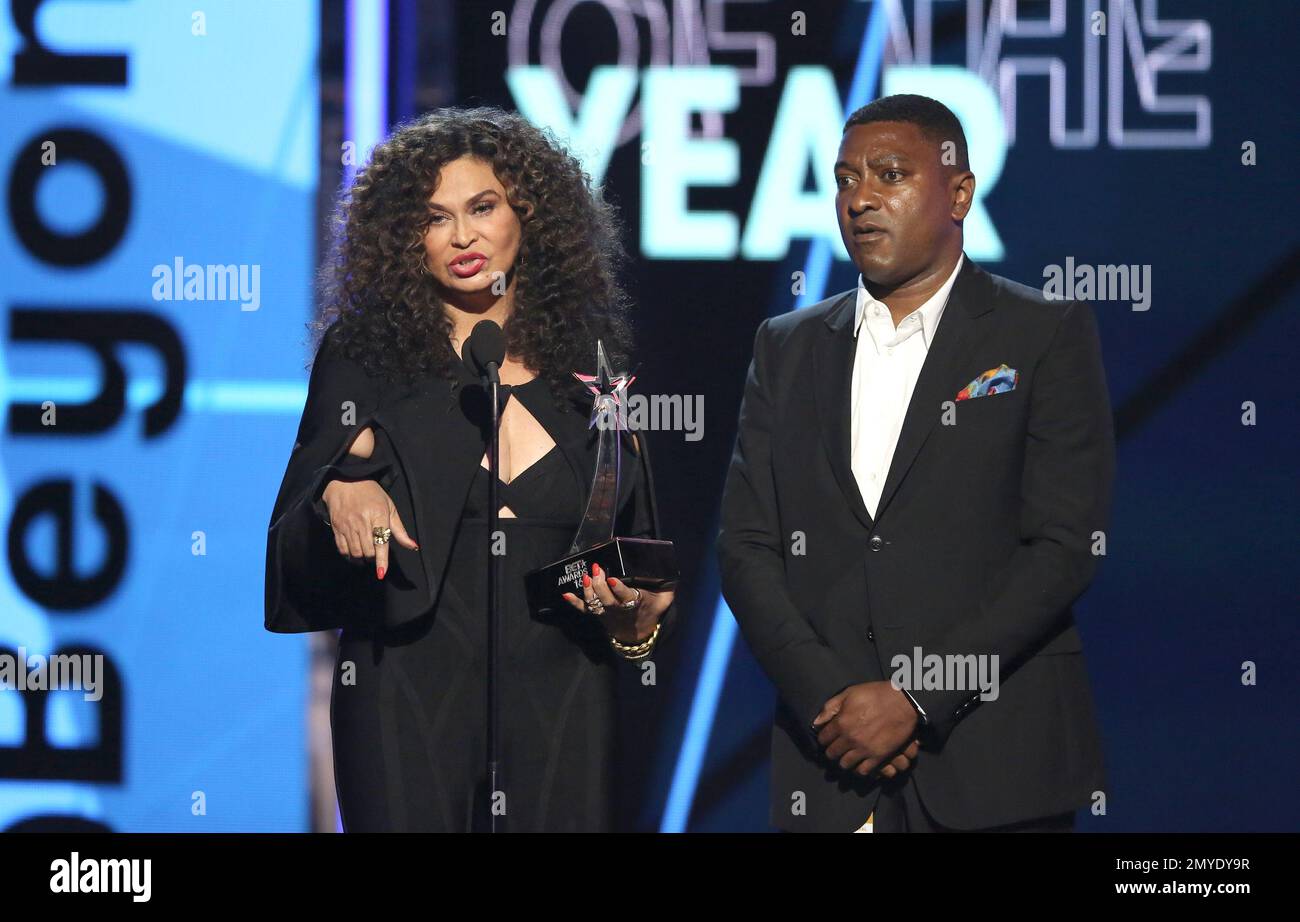 Tina Knowles, left, and Steve Pamon,Chief Operating Officer at Parkwood ...