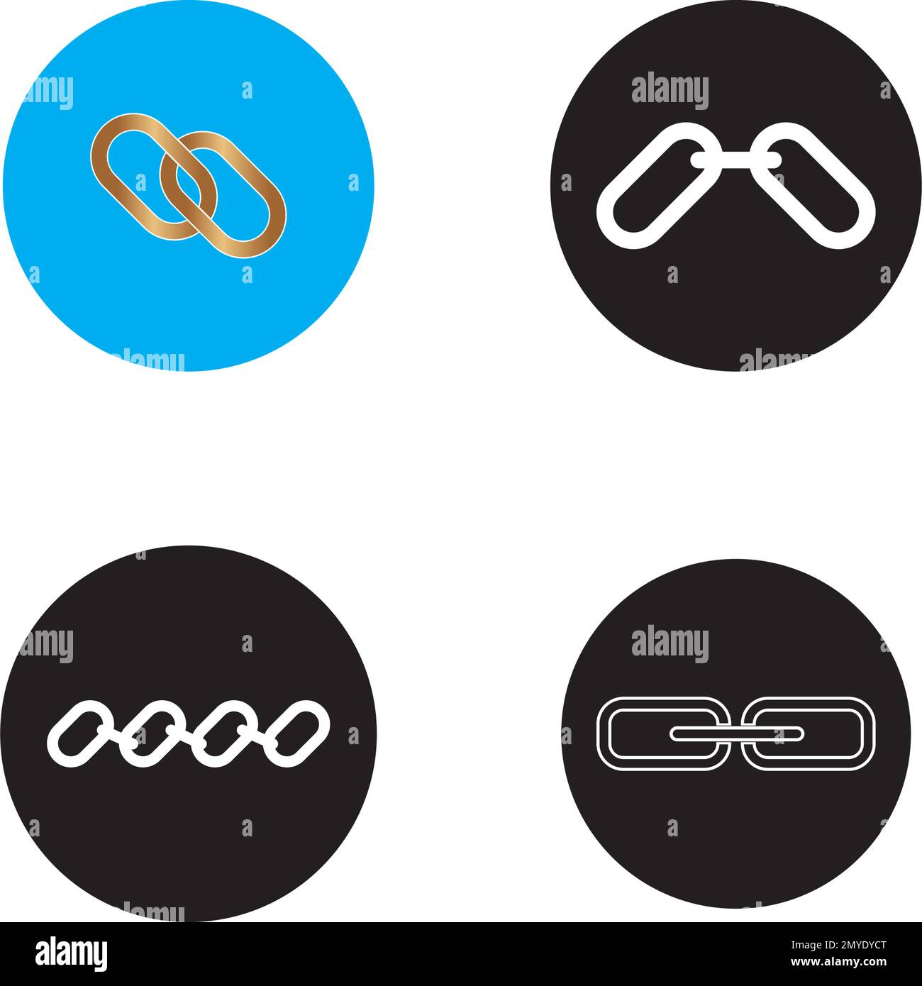 Chain Icon in trendy flat style isolated on grey background. Connection ...