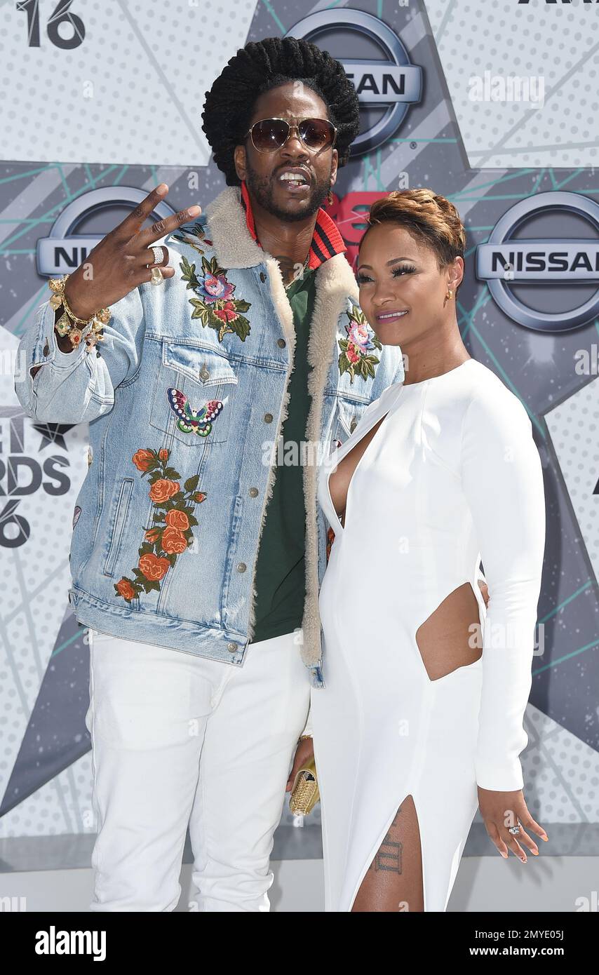 2 Chainz, left, and Nakesha Ward arrive at the BET Awards at the ...