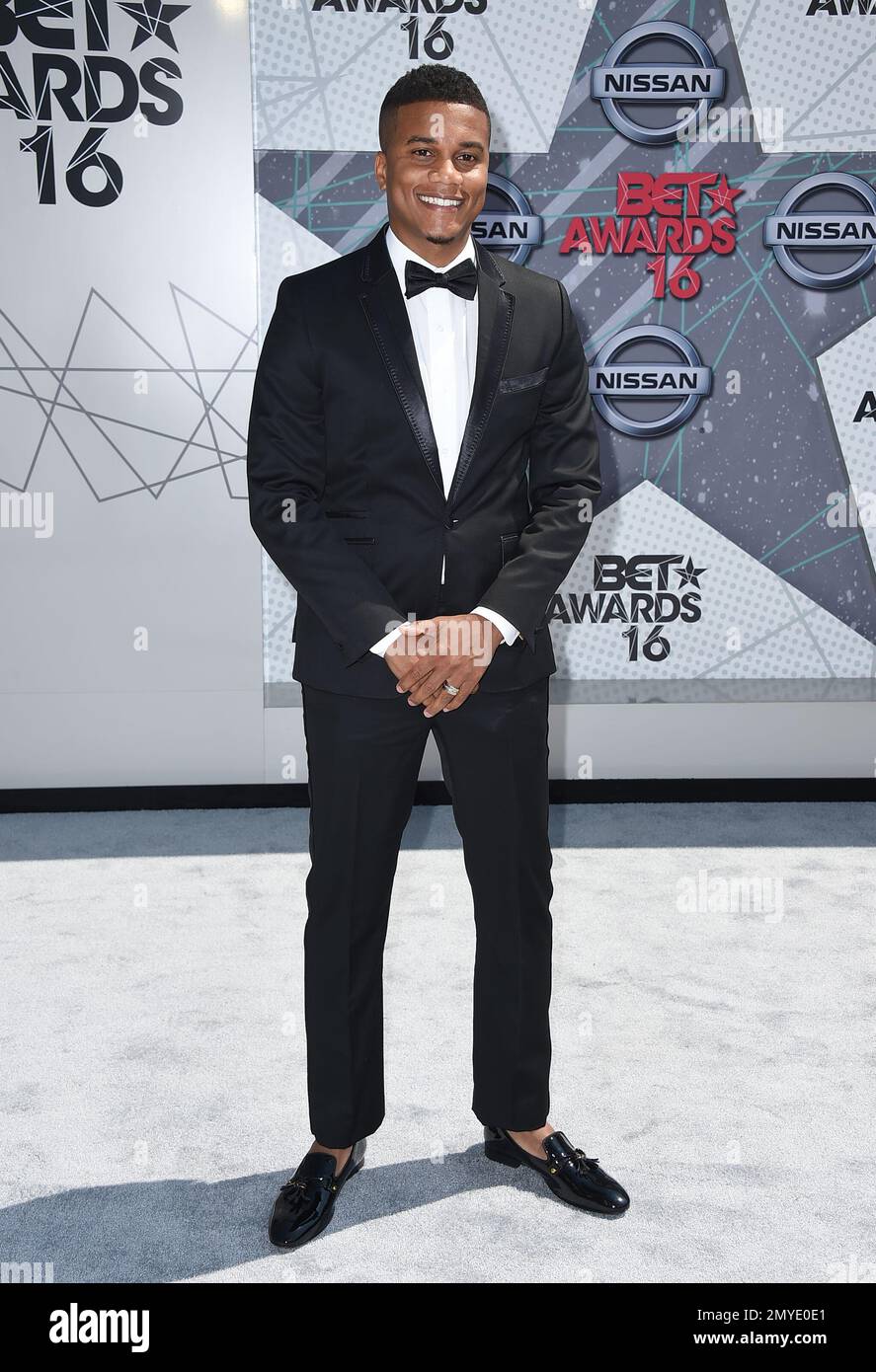 Cory Hardrict arrives at the BET Awards at the Microsoft Theater on ...