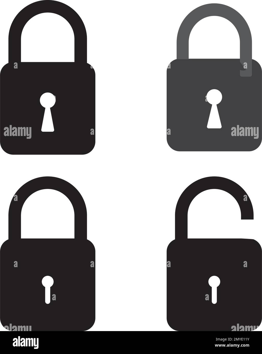Padlock - Vector icon isolated template design illustration Stock ...