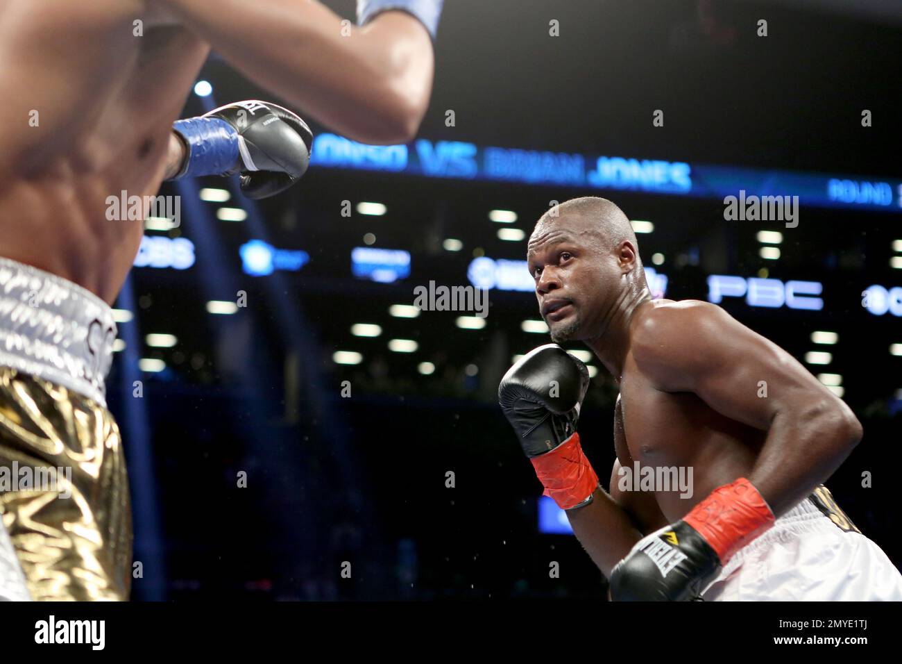 Brian Jones in action at the Barclays Center in Brooklyn, on Saturday ...
