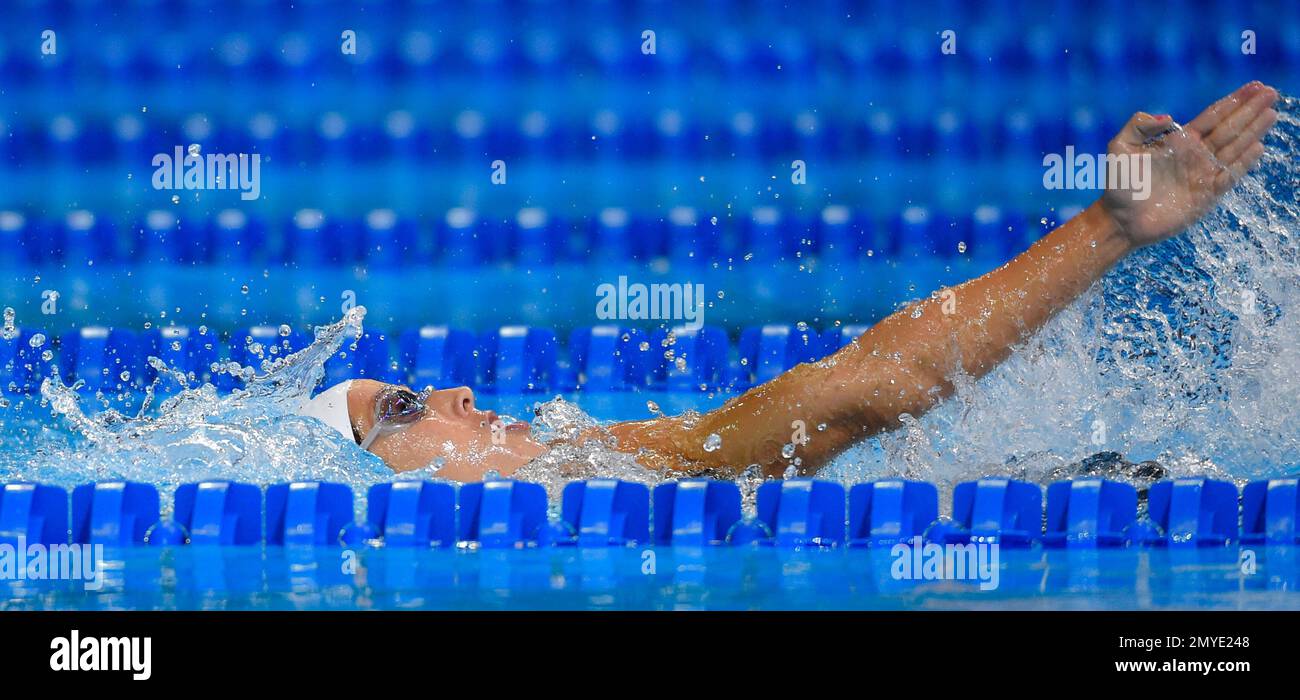 Maya DiRado swims in a preliminary heat in the women's 400-meter ...