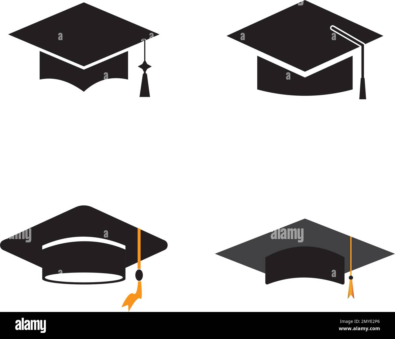 Graduation hat vector icon isolated on white background Stock Vector ...