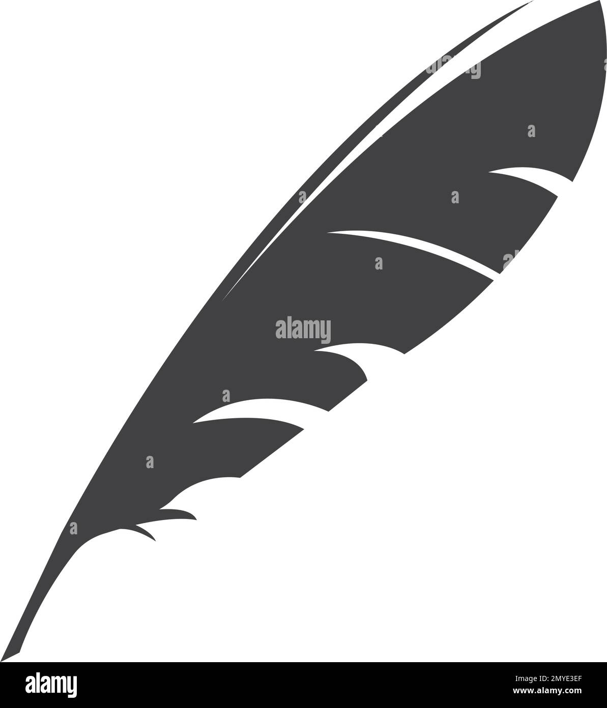quill feather pen signature logo design template illustration vector ...