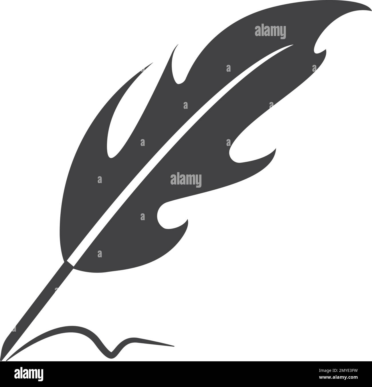 quill feather pen signature logo design template illustration vector ...