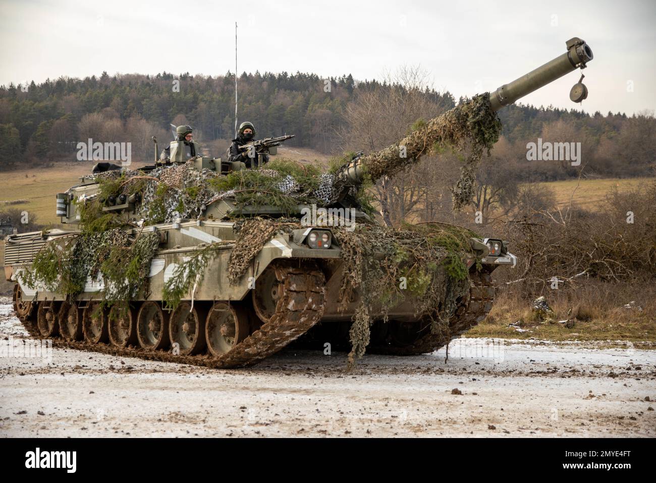 Hohenfels, Germany. 29th Jan, 2023. An Italian army tank regiment moves ...