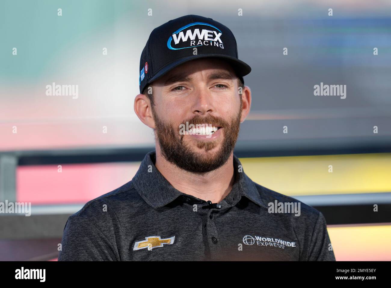 NASCAR Cup Series driver Ross Chastain (1) speaks to reporters ahead of ...