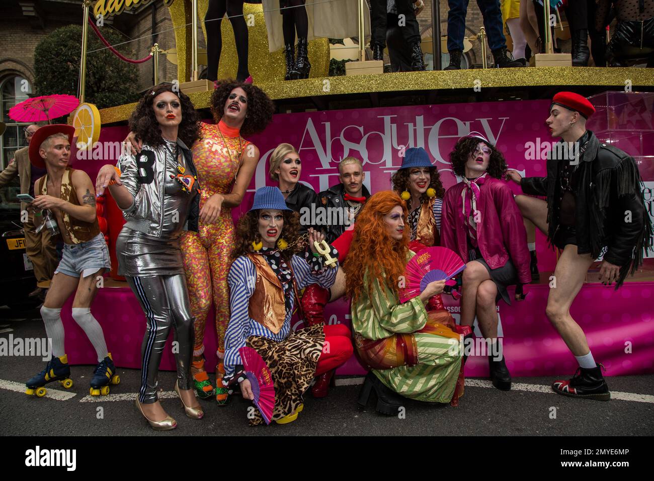 Performers pose for photographers during a photo call to promote the ...