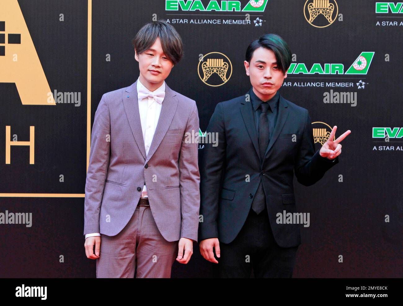 Members of Taiwanese pop group IO Band arrive at the 27th Golden Melody ...