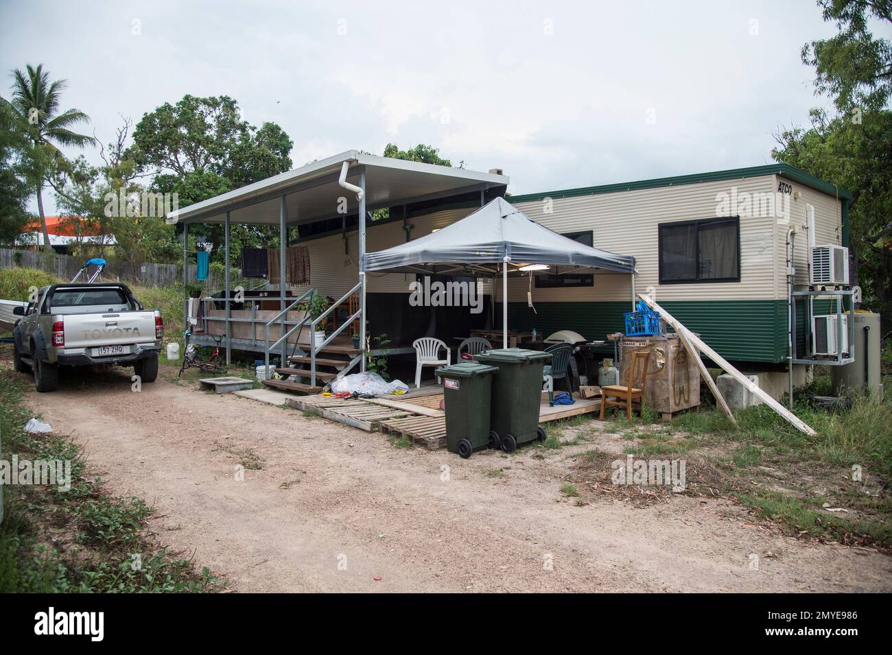 Thursday Island pool manager Joseph Passi’s donga, in the Torres Strait ...