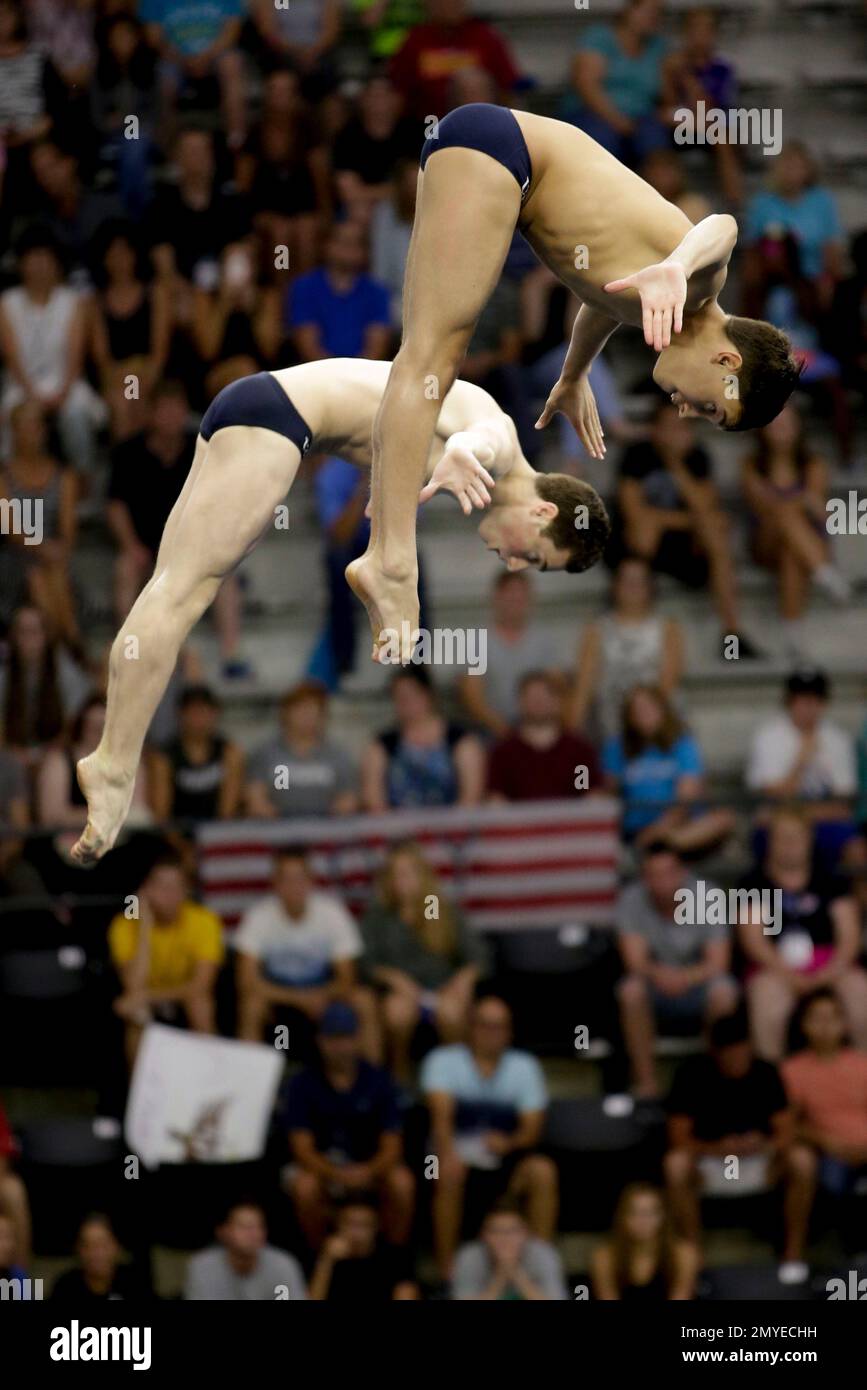 Ben Bramley and Max Flory compete during the synchronized men's 10 ...
