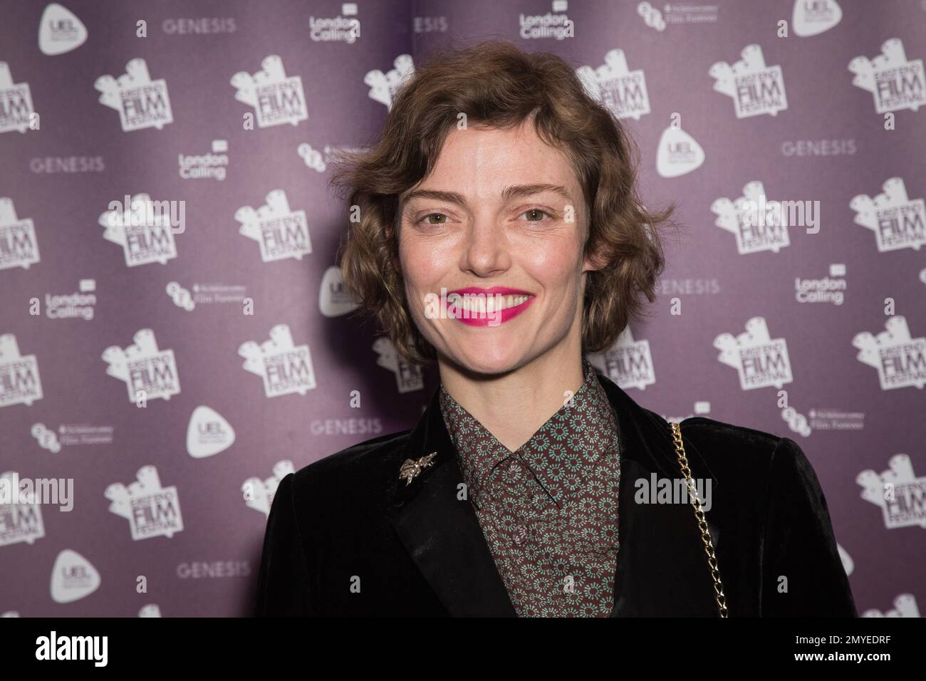 Actress Camilla Rutherford poses for photographers upon arrival at the ...