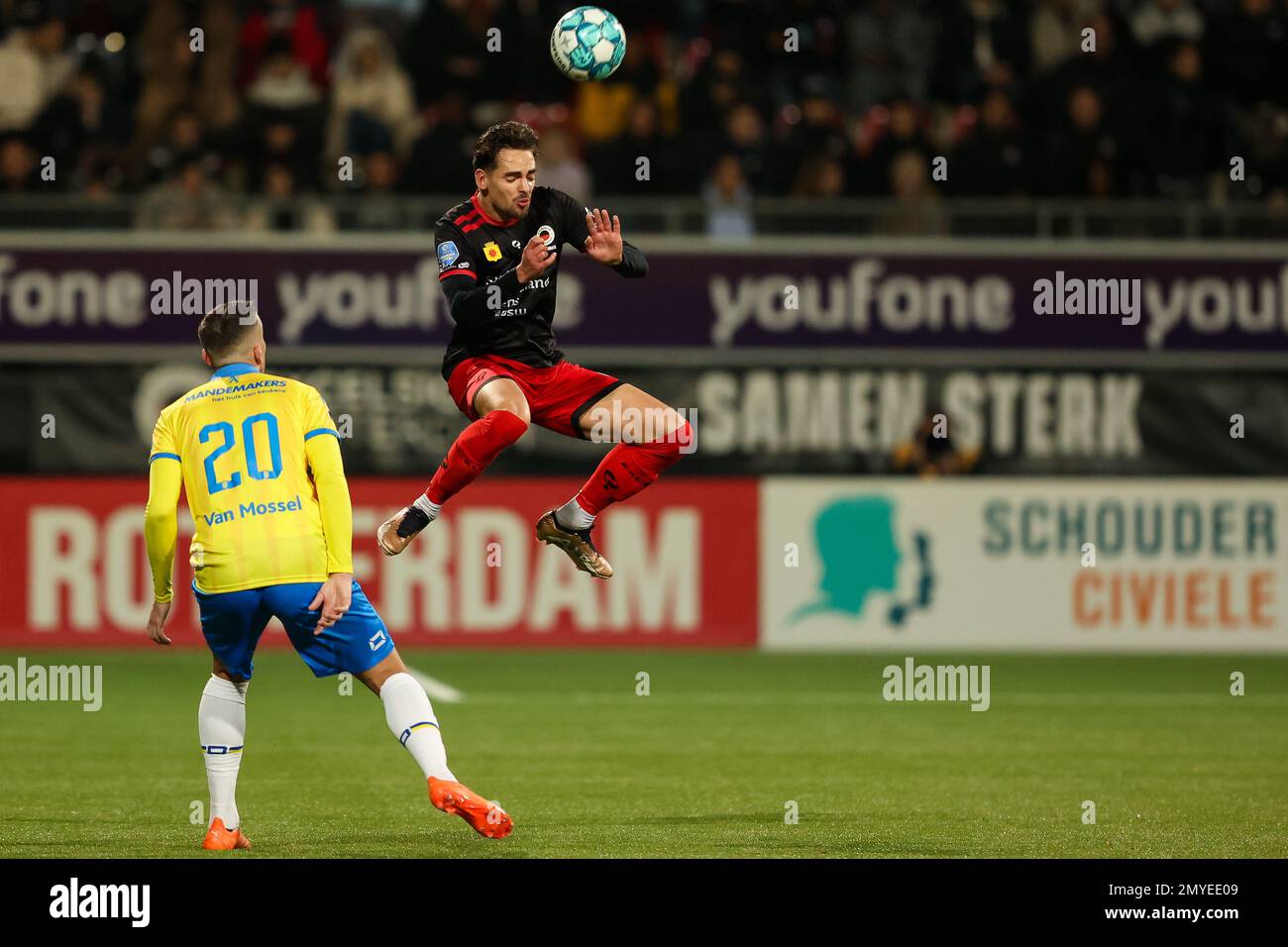 ROTTERDAM, NETHERLANDS - FEBRUARY 4: Mats Seuntjes of RKC Waalwijk, Siebe Horemans of Excelsior ...