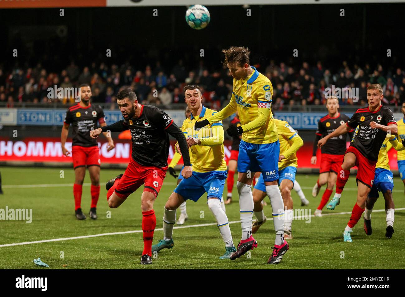 ROTTERDAM, NETHERLANDS - FEBRUARY 4: Sven Nieuwpoort of Excelsior Rotterdam, Lars Nieuwpoort of ...