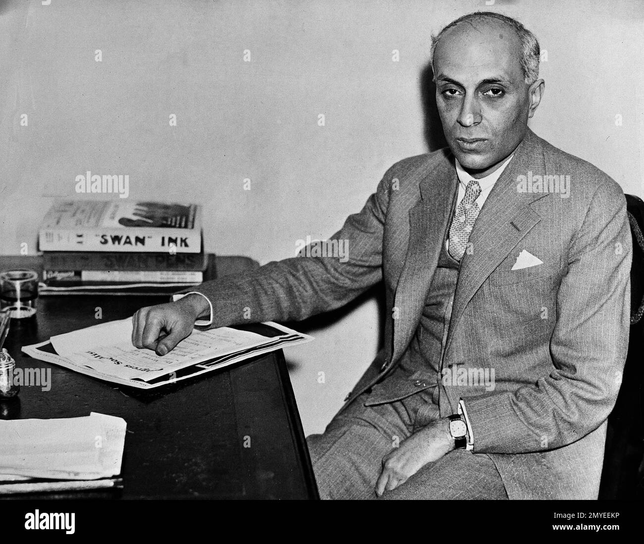 Pandit Jawaharlal Nehru, newly-elected president of the Indian National ...