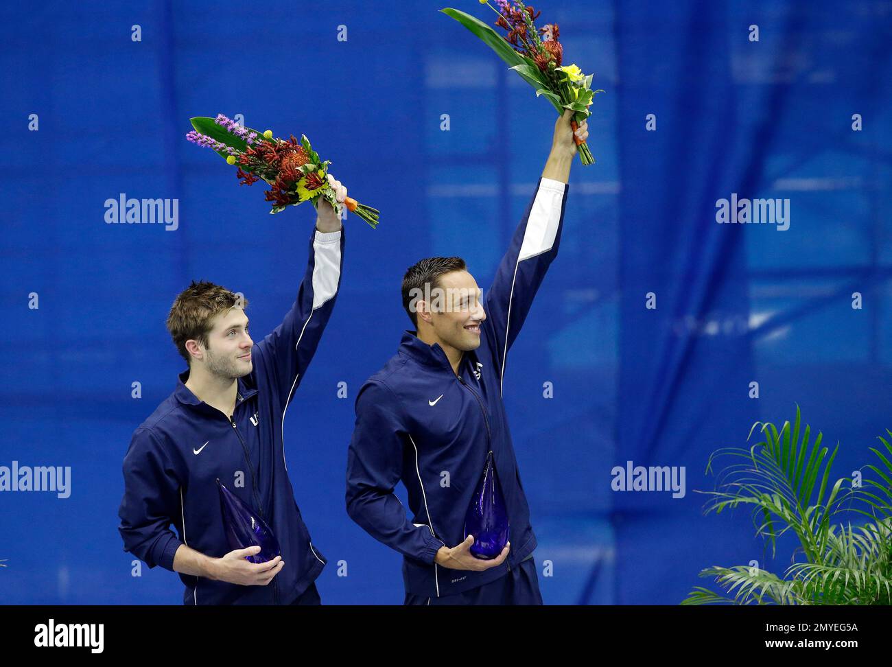 Michael Hixon and Samuel Dorman celebrate after winning the ...