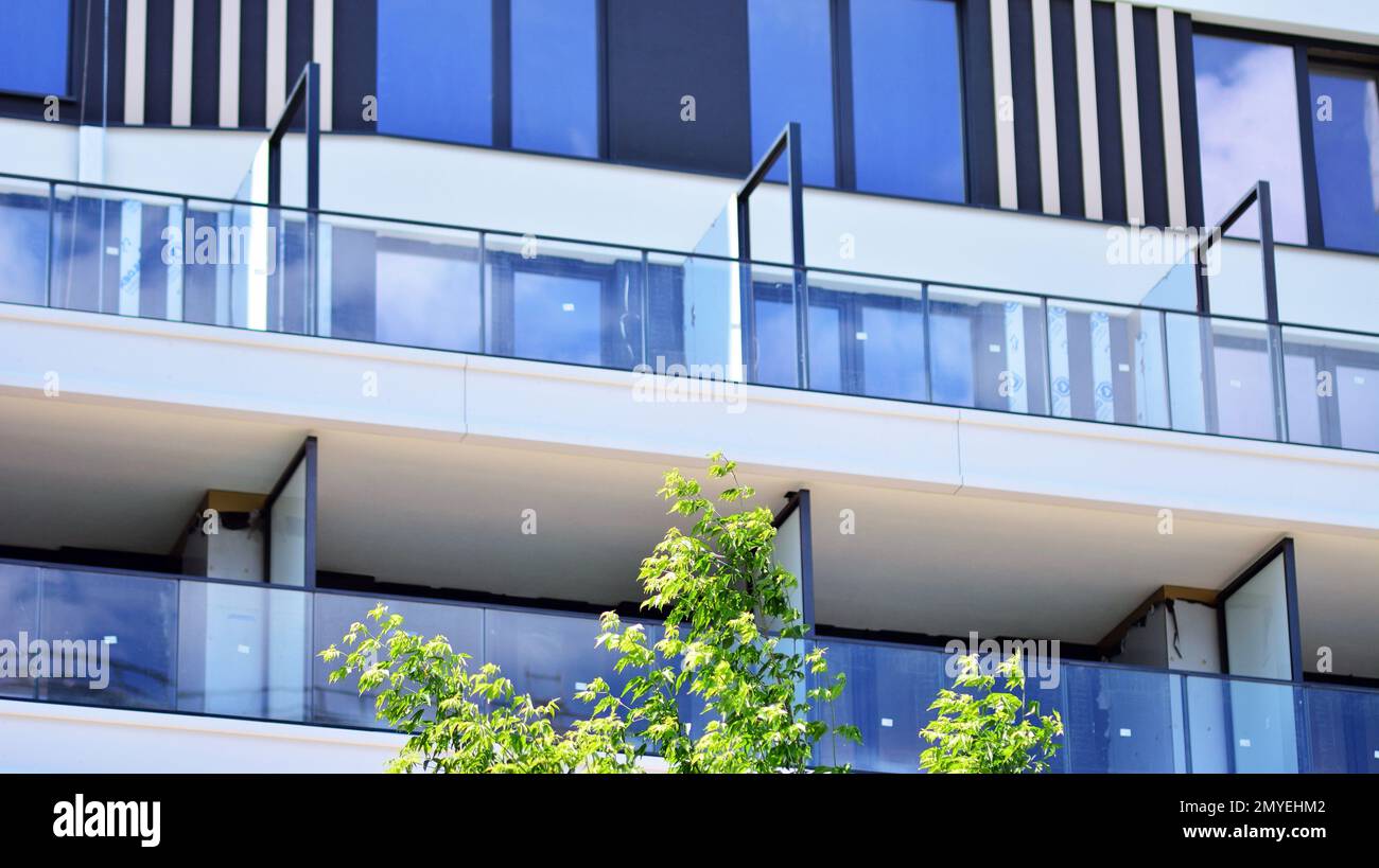 Ecological housing architecture. A modern residential building in the ...