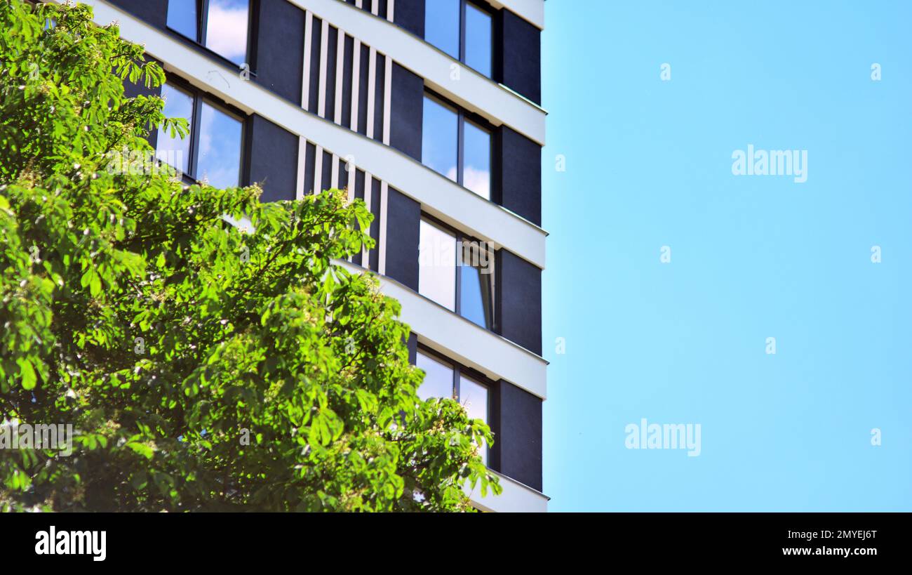 Ecological housing architecture. A modern residential building in the ...