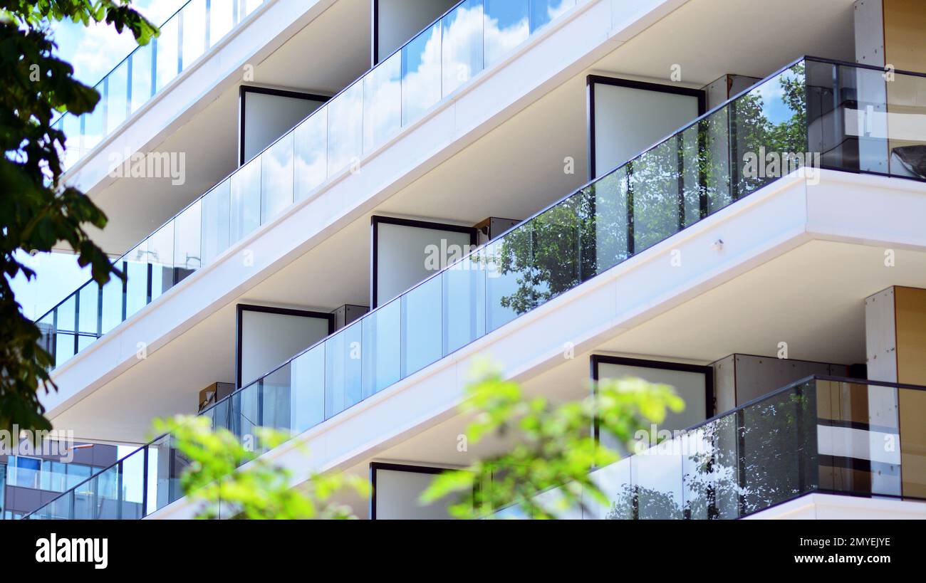 Ecological housing architecture. A modern residential building in the ...