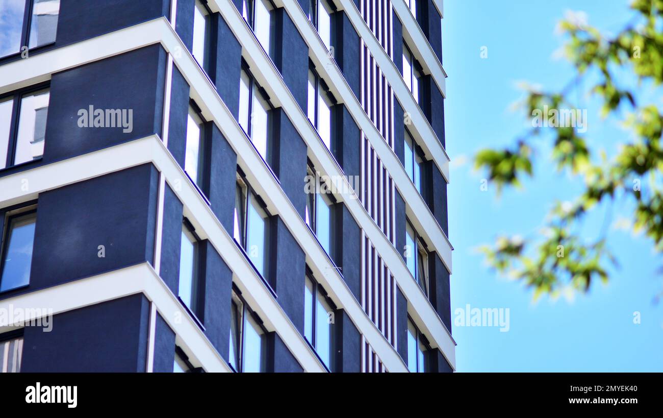 Ecological housing architecture. A modern residential building in the ...