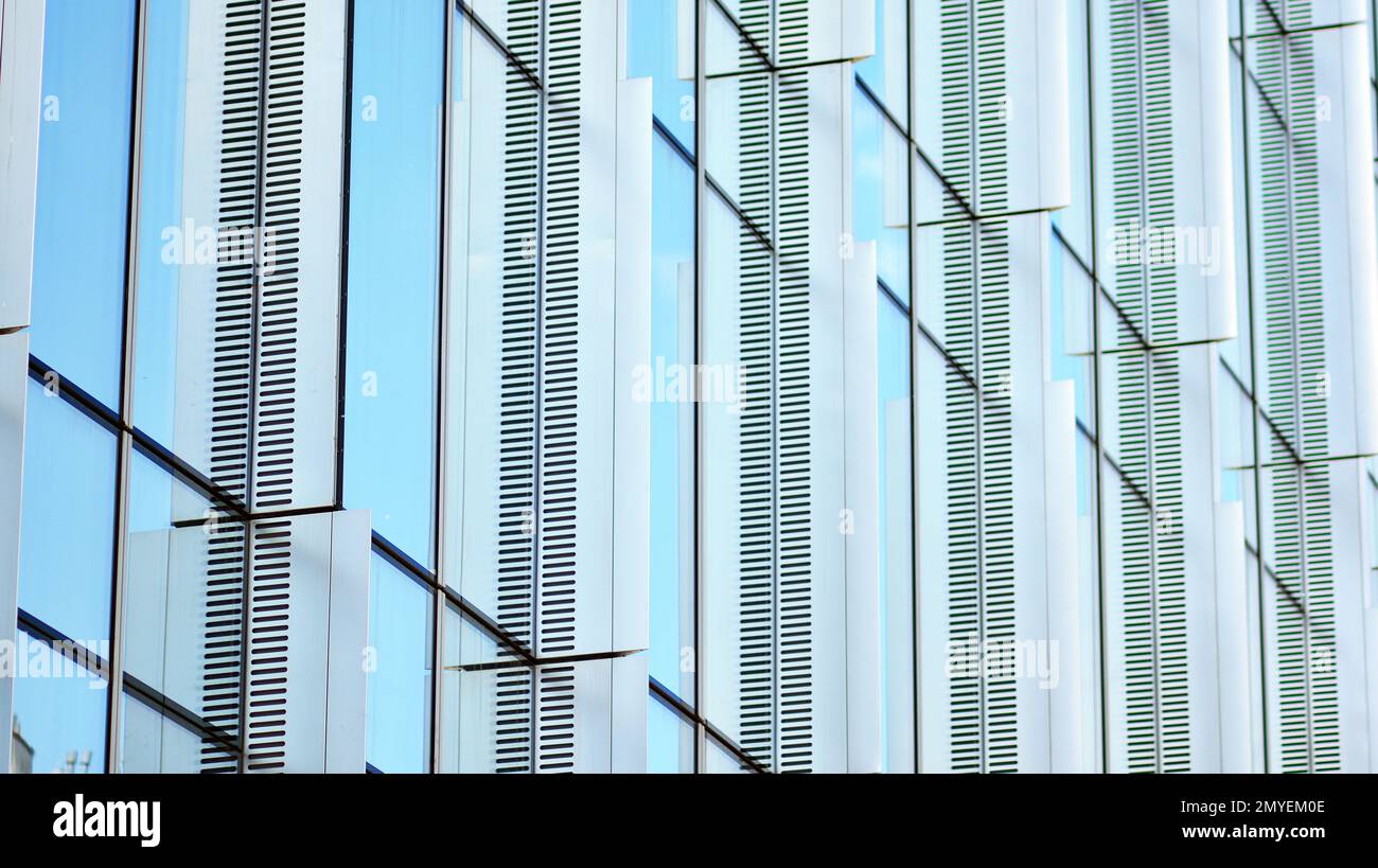 Abstract reflection of modern city glass facades. Modern office ...