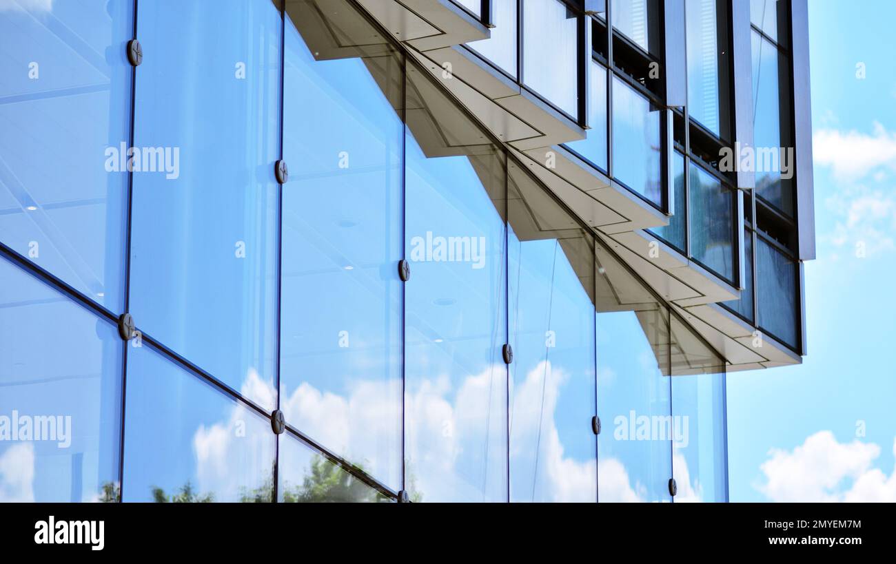 Abstract reflection of modern city glass facades. Modern office ...