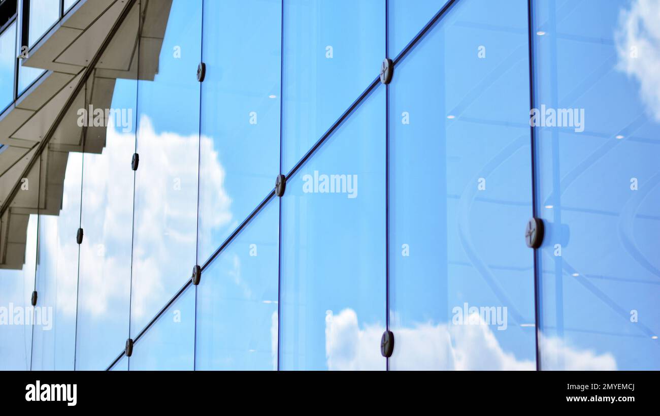 Abstract reflection of modern city glass facades. Modern office ...