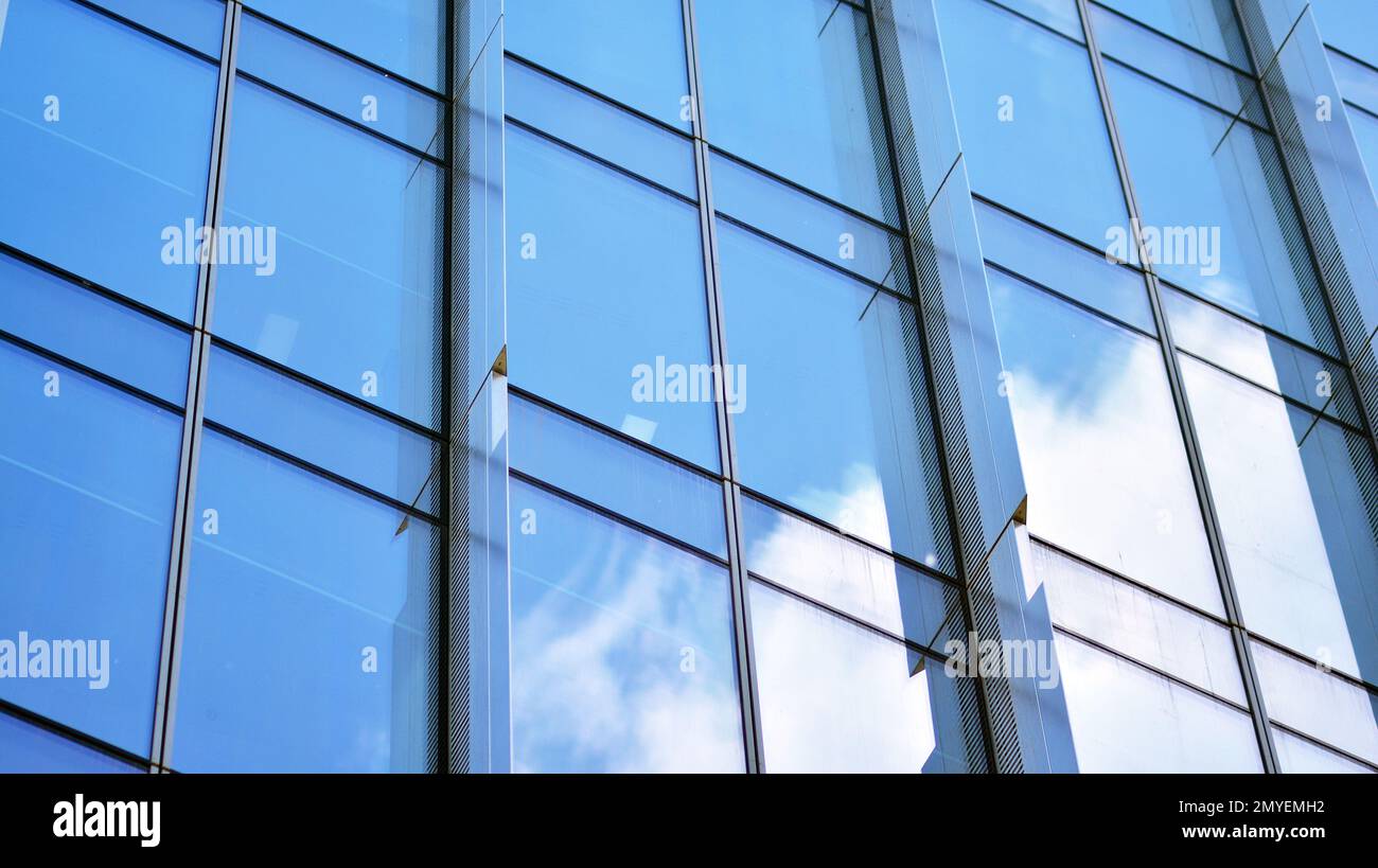 Abstract reflection of modern city glass facades. Modern office ...