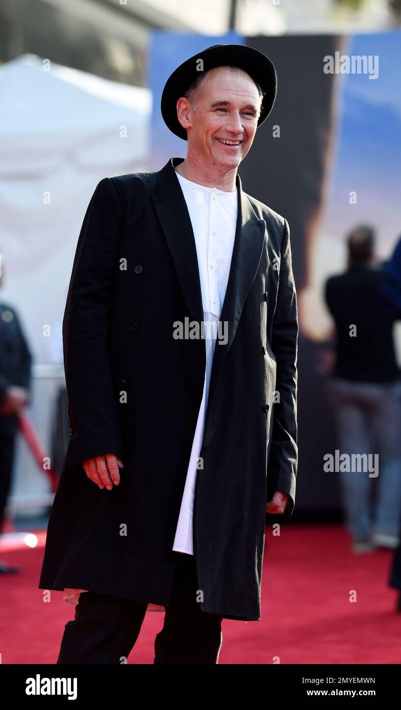 Mark Rylance, a cast member in "The BFG," poses at the premiere of the ...