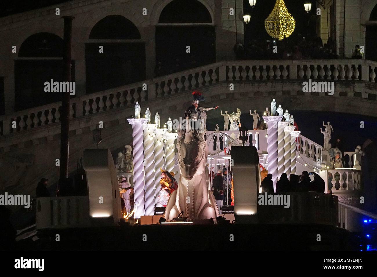 A floating stage displaying a Unicorn head leads the opening parade of ...