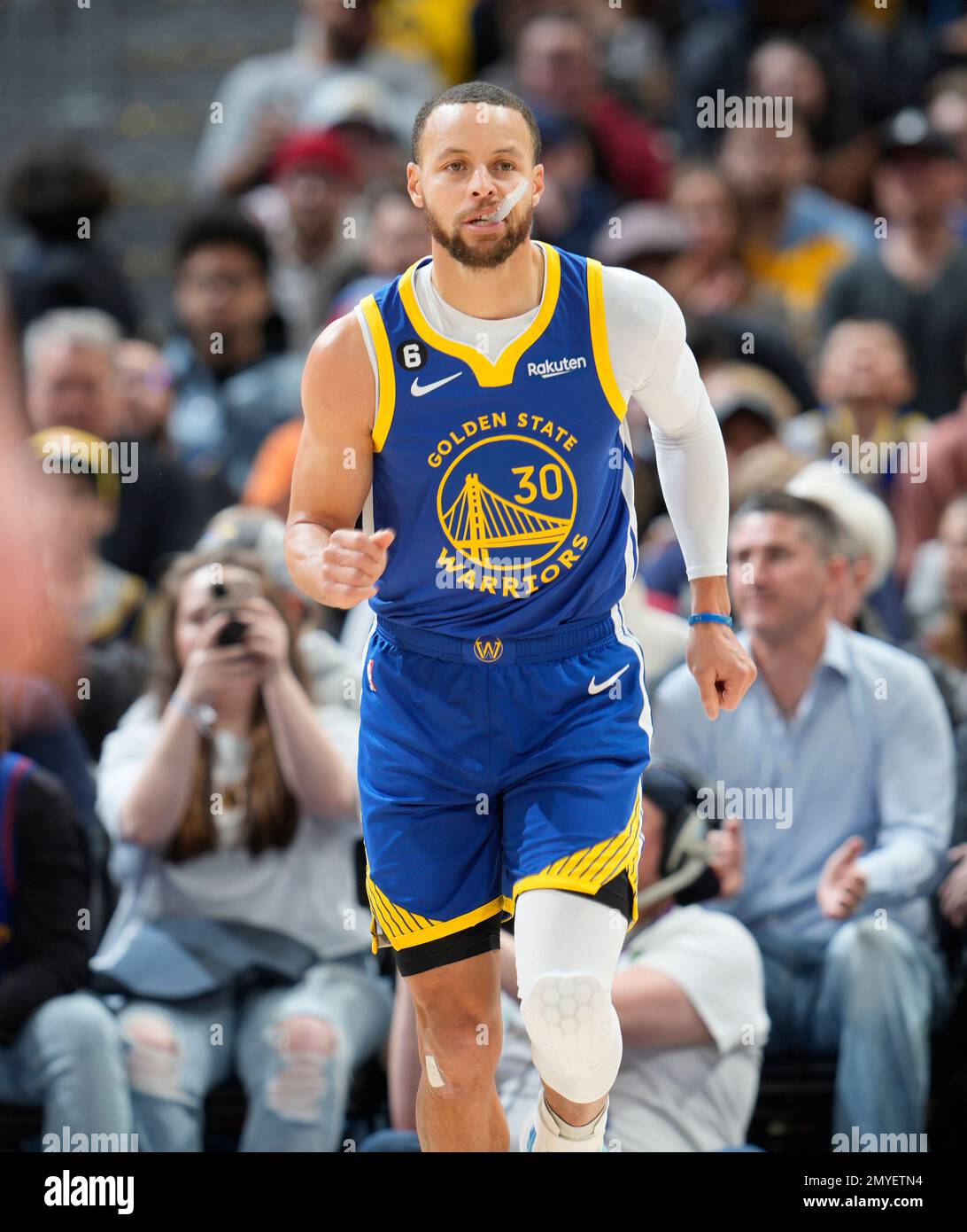 Golden State Warriors guard Stephen Curry (30) in the first half of an NBA basketball game ...