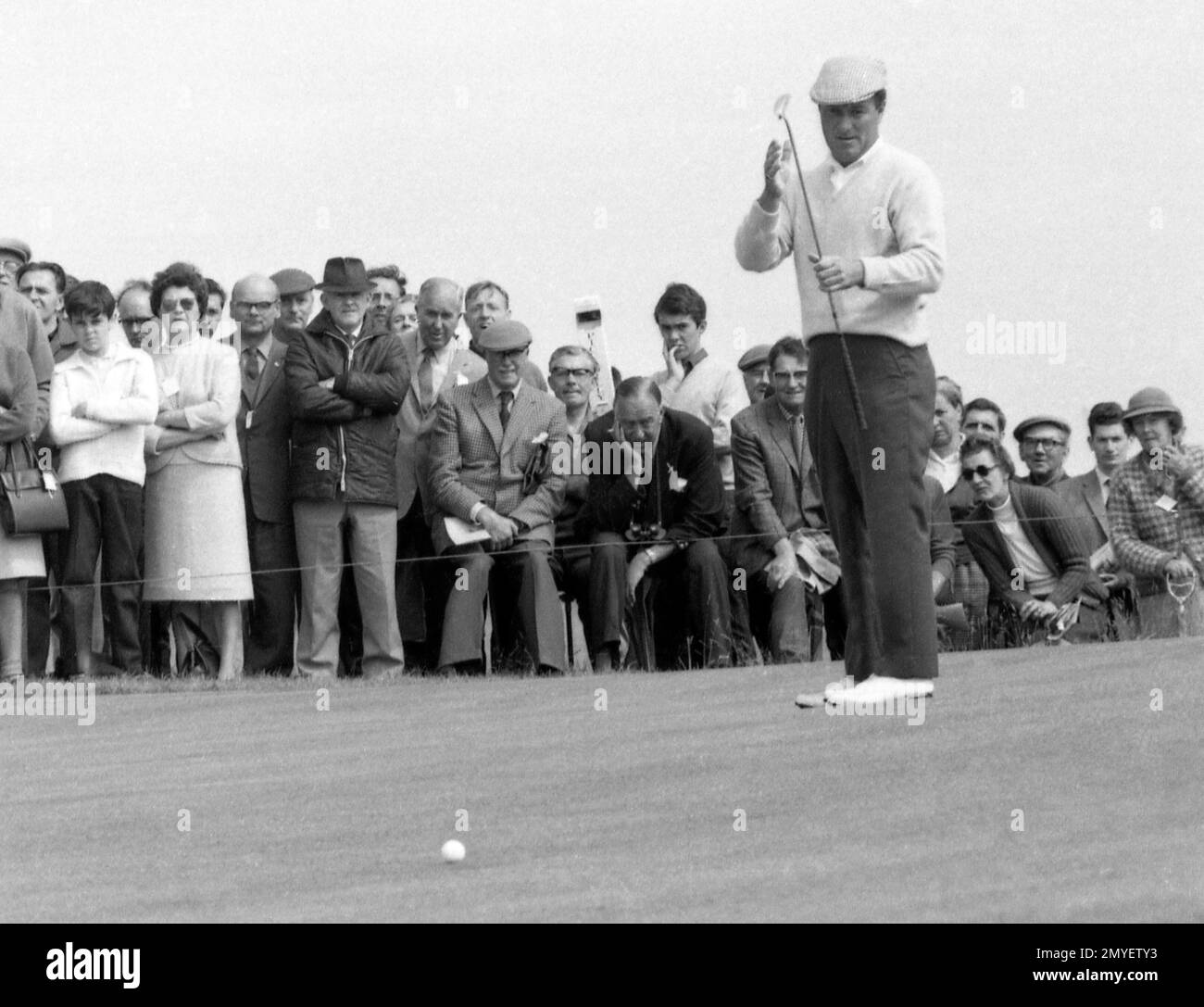 Australia's Peter Thomson just missed a putt at the 4th green during ...