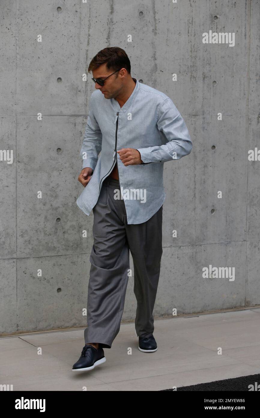 Singer Ricky Martin arrives to attend the Giorgio Armani men's Spring ...