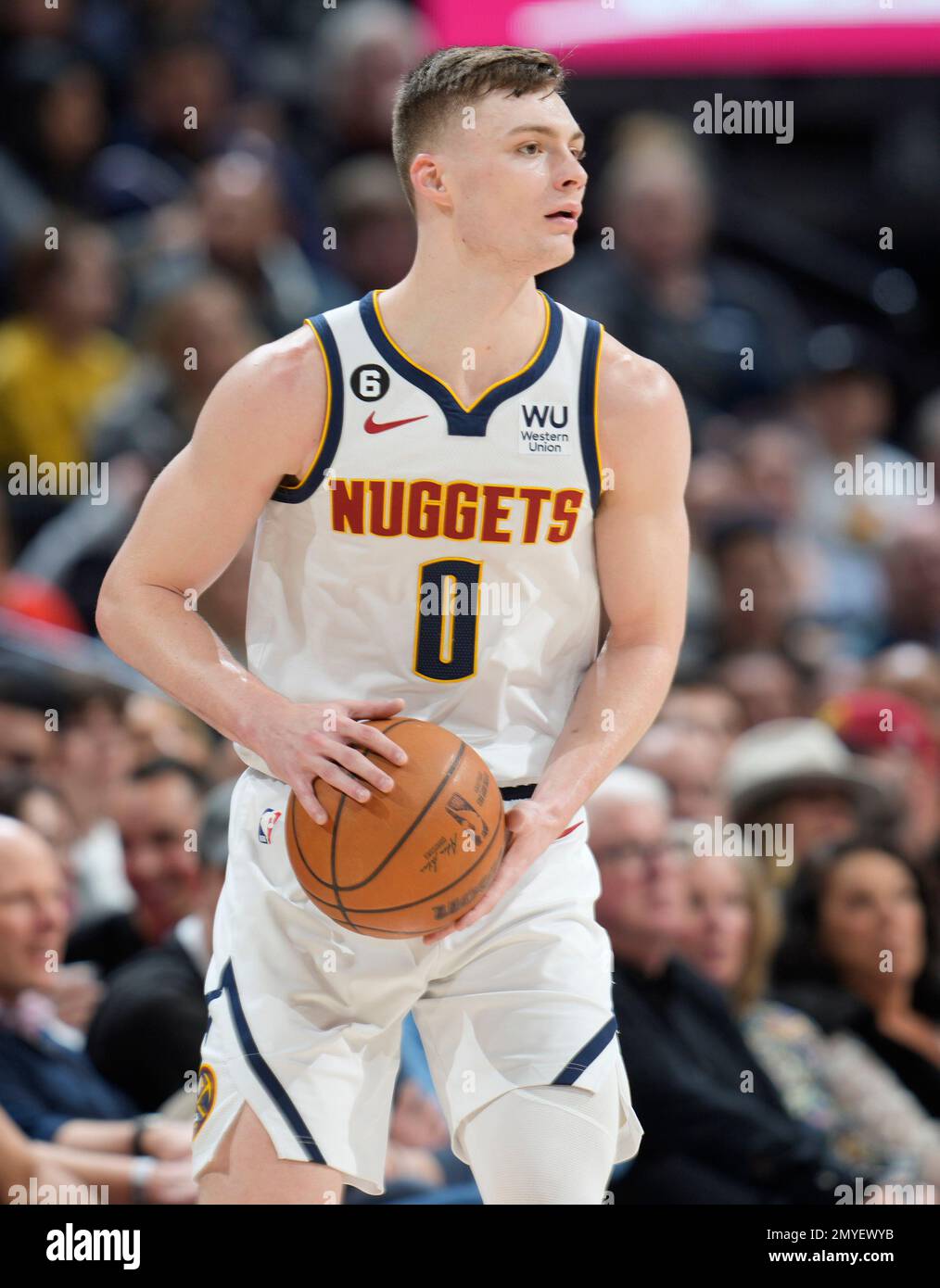 Denver Nuggets guard Christian Braun (0) in the second half of an NBA ...