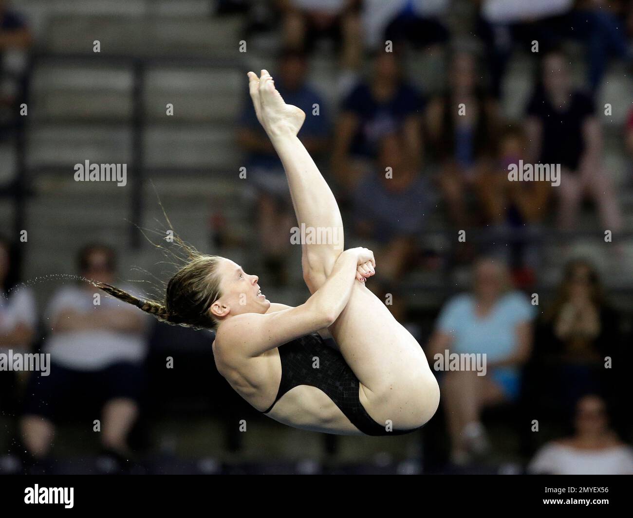 Amy Cozad competes during the women's platform semifinal at the U.S ...