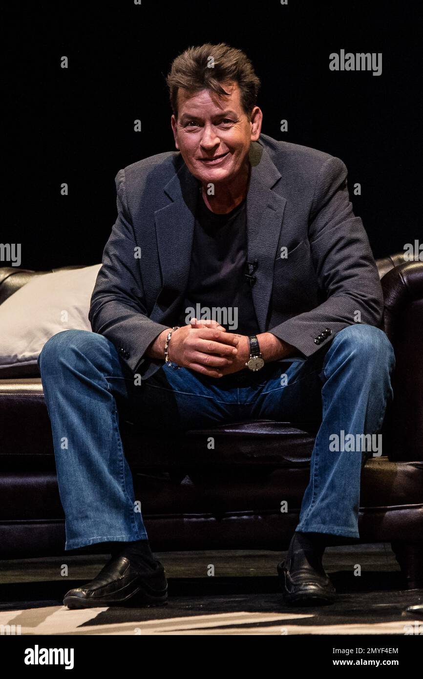 US actor Charlie Sheen is interviewed on stage by British journalist ...