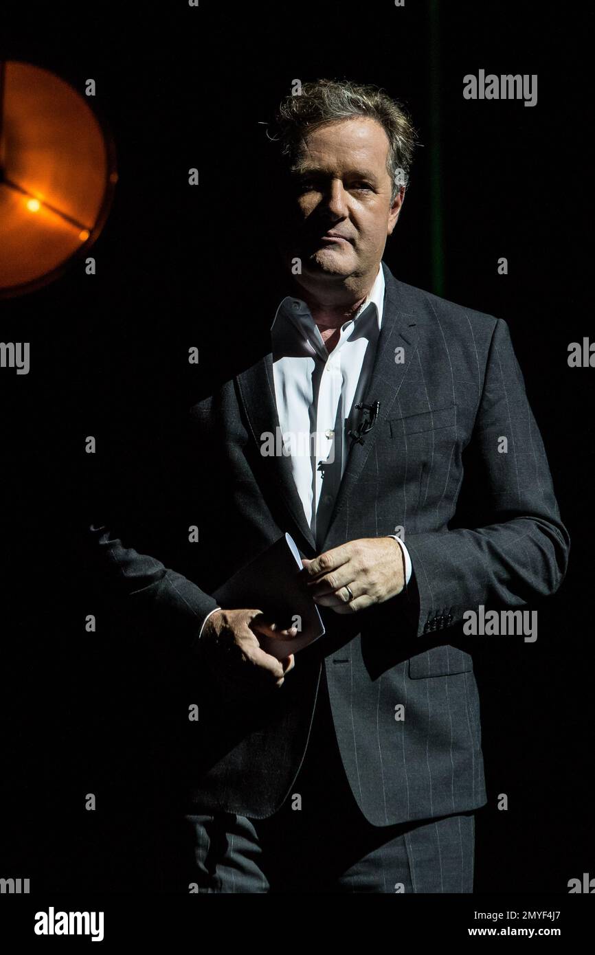 British journalist Piers Morgan speaks to the audience before ...