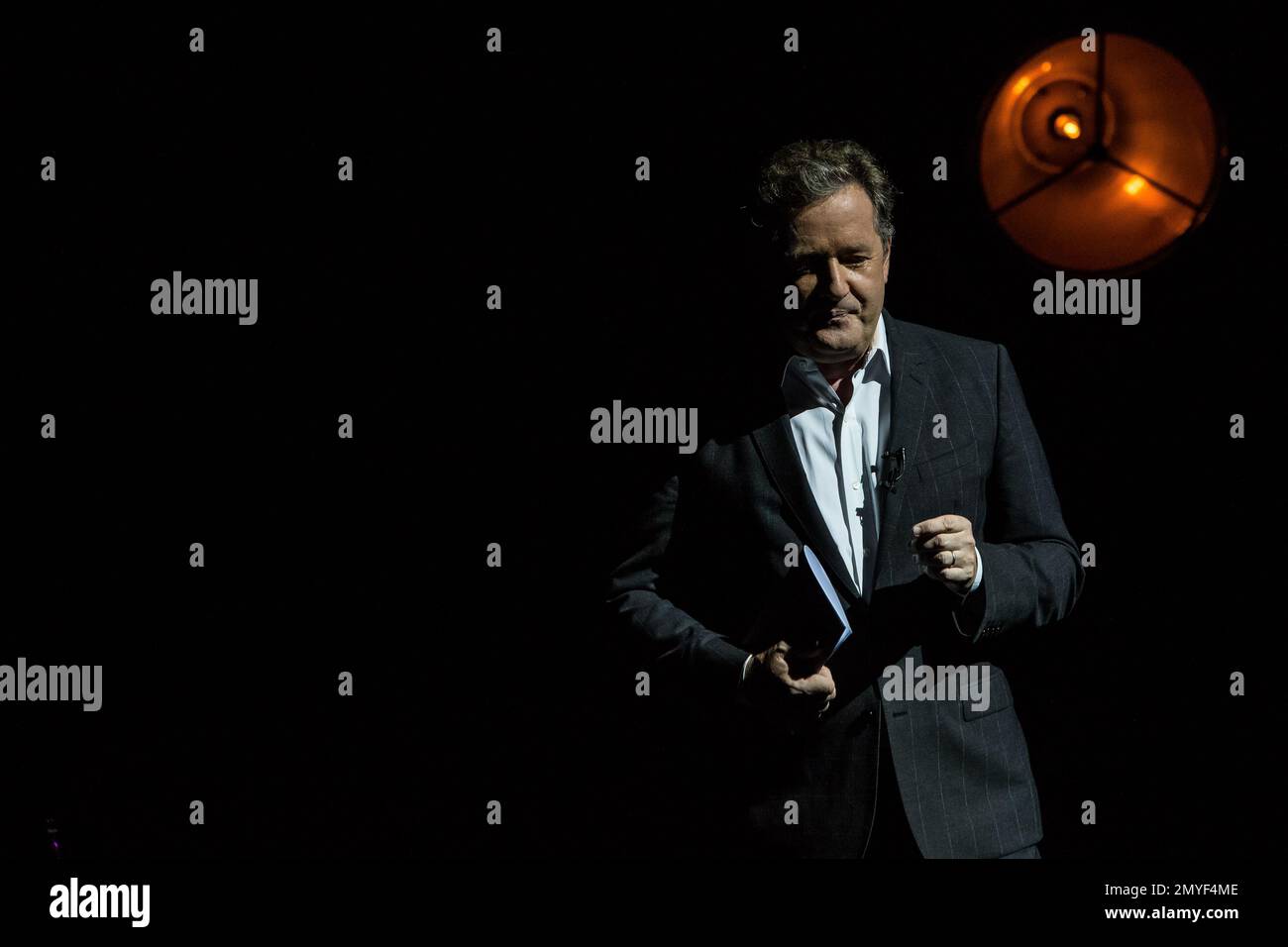 British journalist Piers Morgan speaks to the audience before ...