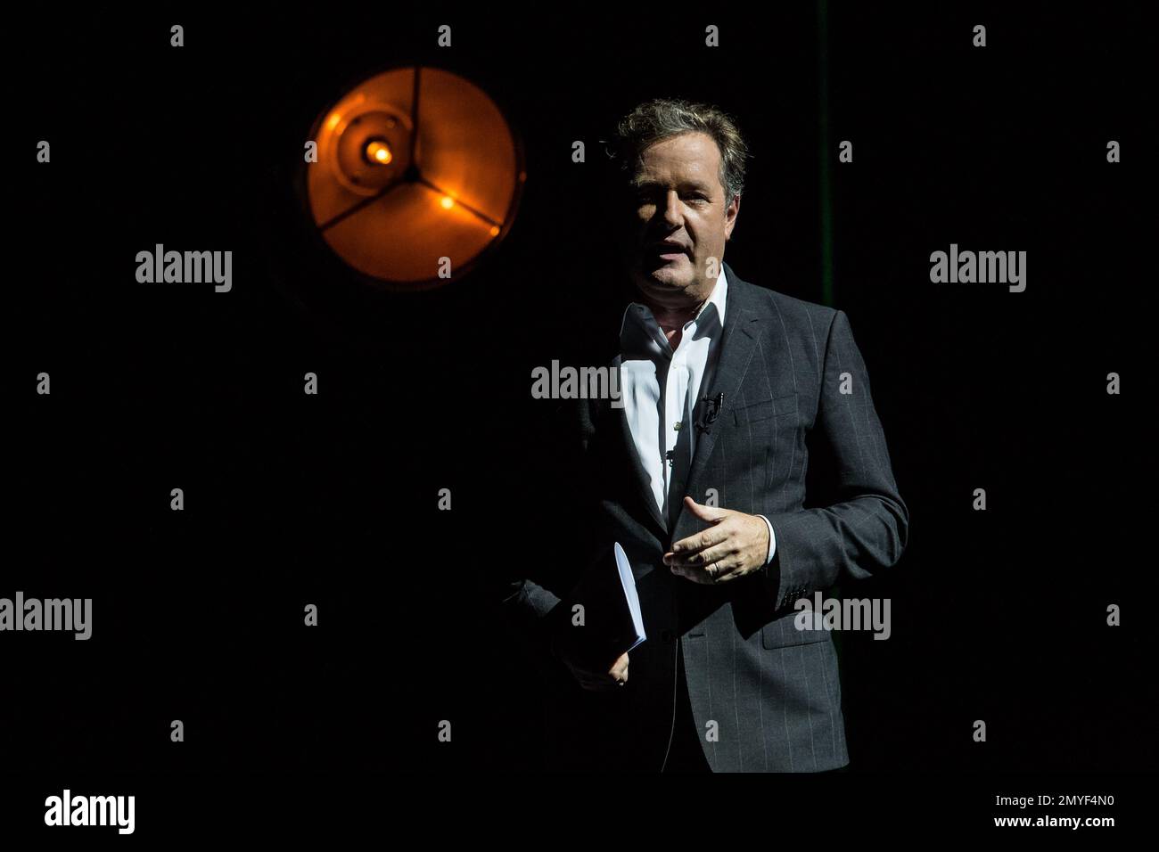 British journalist Piers Morgan speaks to the audience before ...