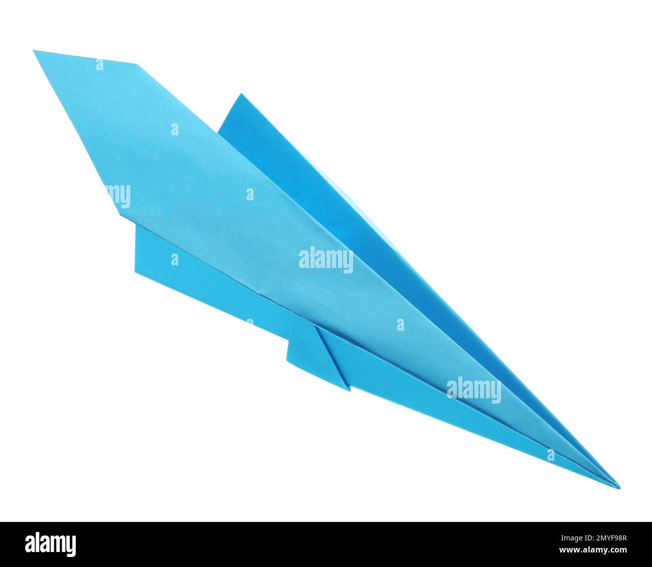 Handmade light blue paper plane isolated on white Stock Photo - Alamy