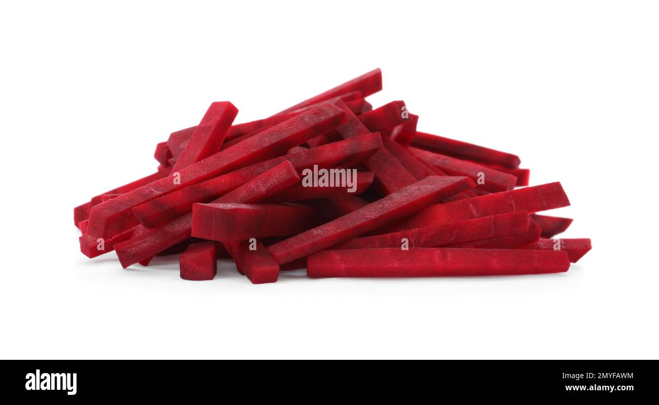 Heap of cut fresh red beet on white background Stock Photo - Alamy