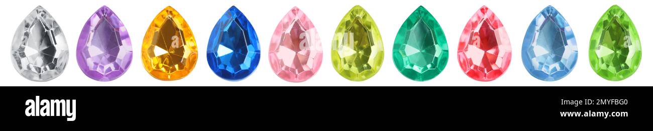 Set of bright gemstones isolated on white. Banner design Stock Photo ...