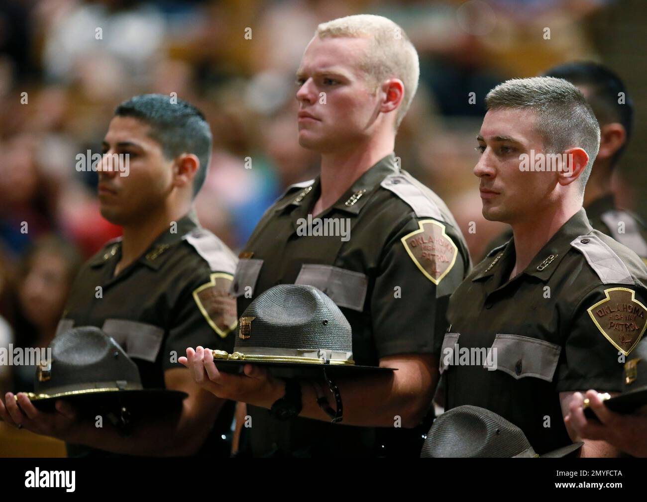Newly graduated Oklahoma Highway Patrol Officers, from left, Jonathan ...