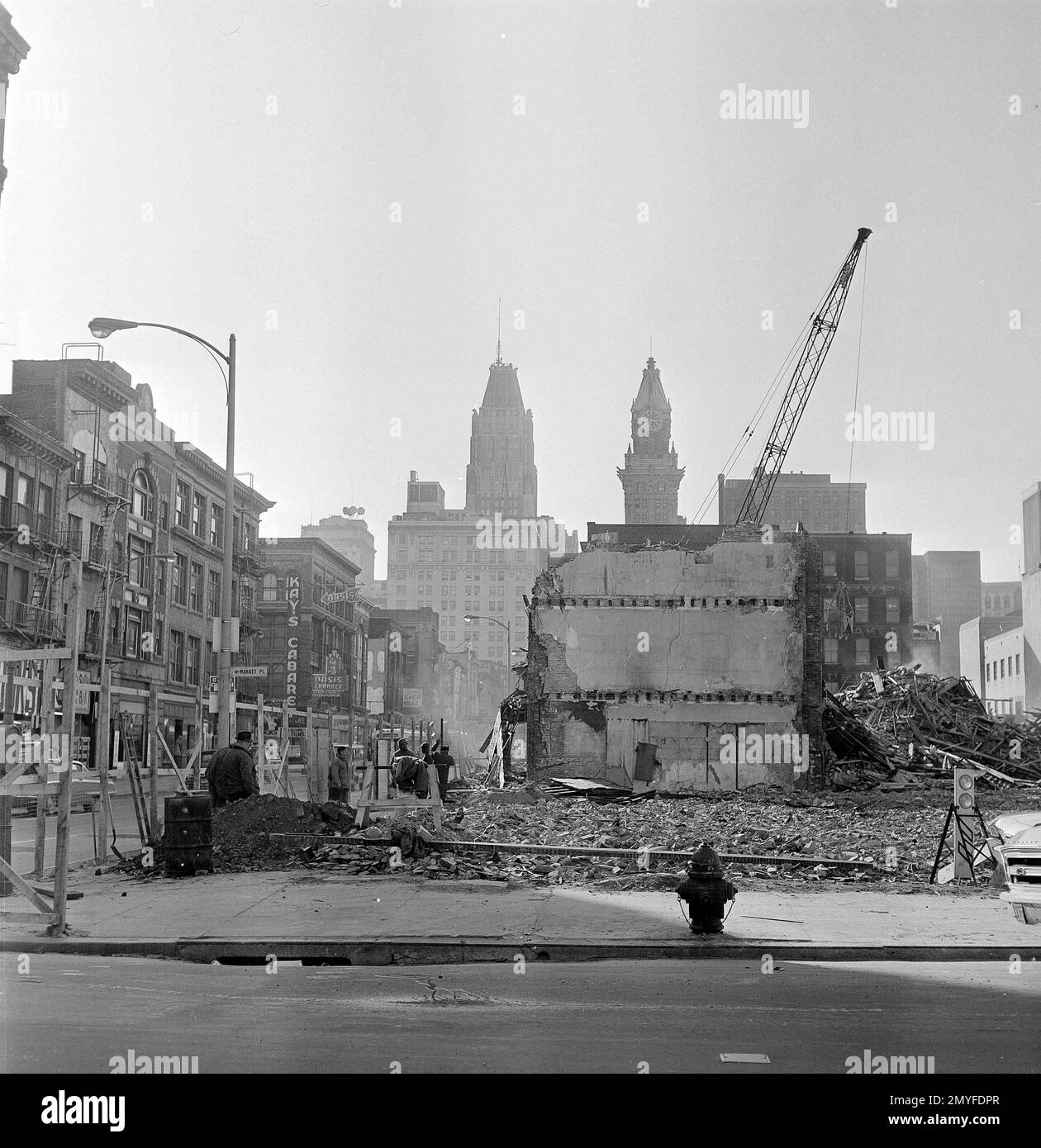 A pile of rubble is about all that remains of a corner of The Block, A ...